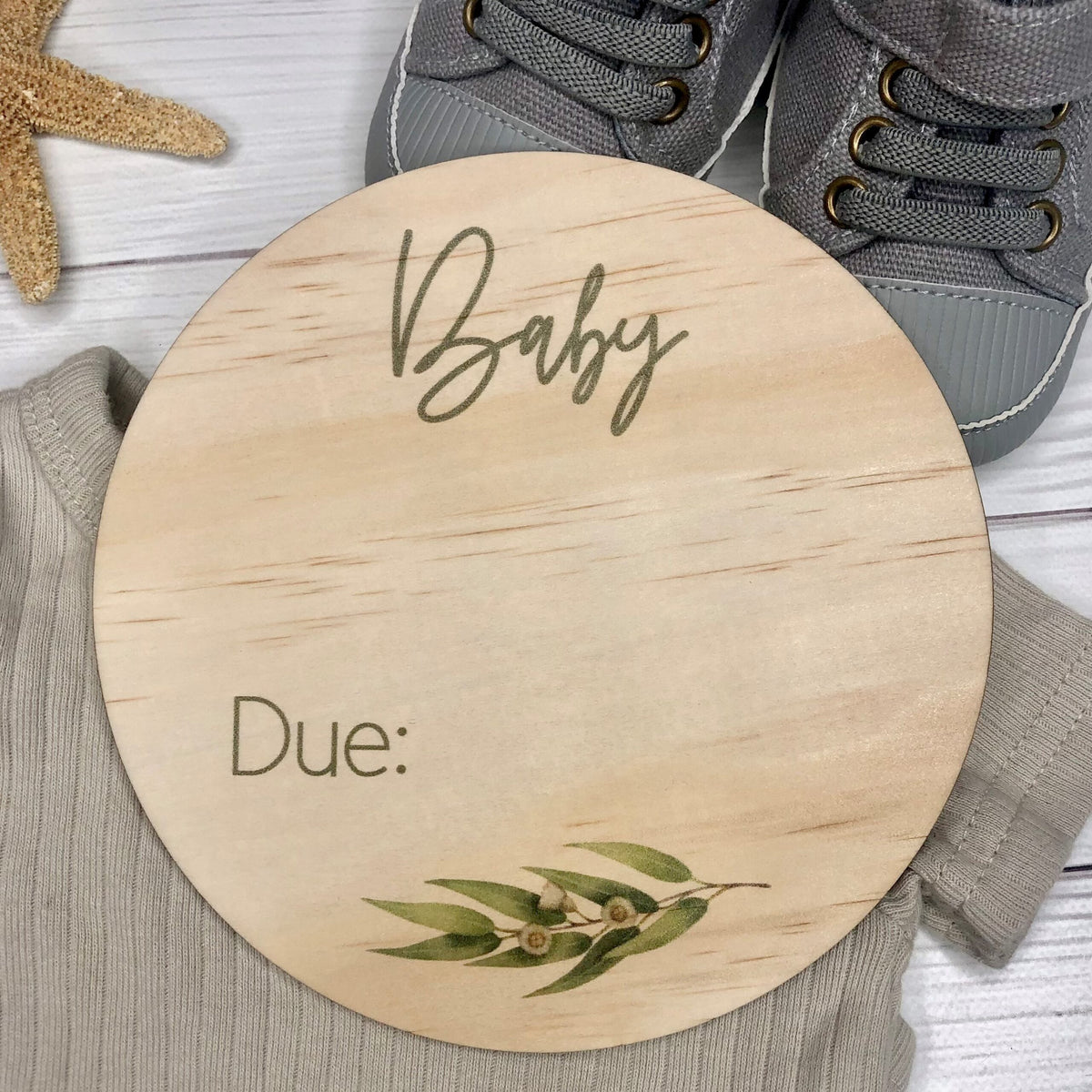 Pregnancy Announcement Disc - Eucalypt – Possum & Friends Boutique